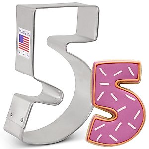 Number Five / #5 Cookie Cutter, 3.25" Made in USA by Ann Clark