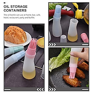 Happyyami Clear Container 6Pcs Silicone Oil Bottle Brush Portable BBQ Pastry Basting Brush Oil Honey Sauce Bottle Brush for Cooking Grill Barbecue Baking Tools Mixed Color Silicone BBQ Brush