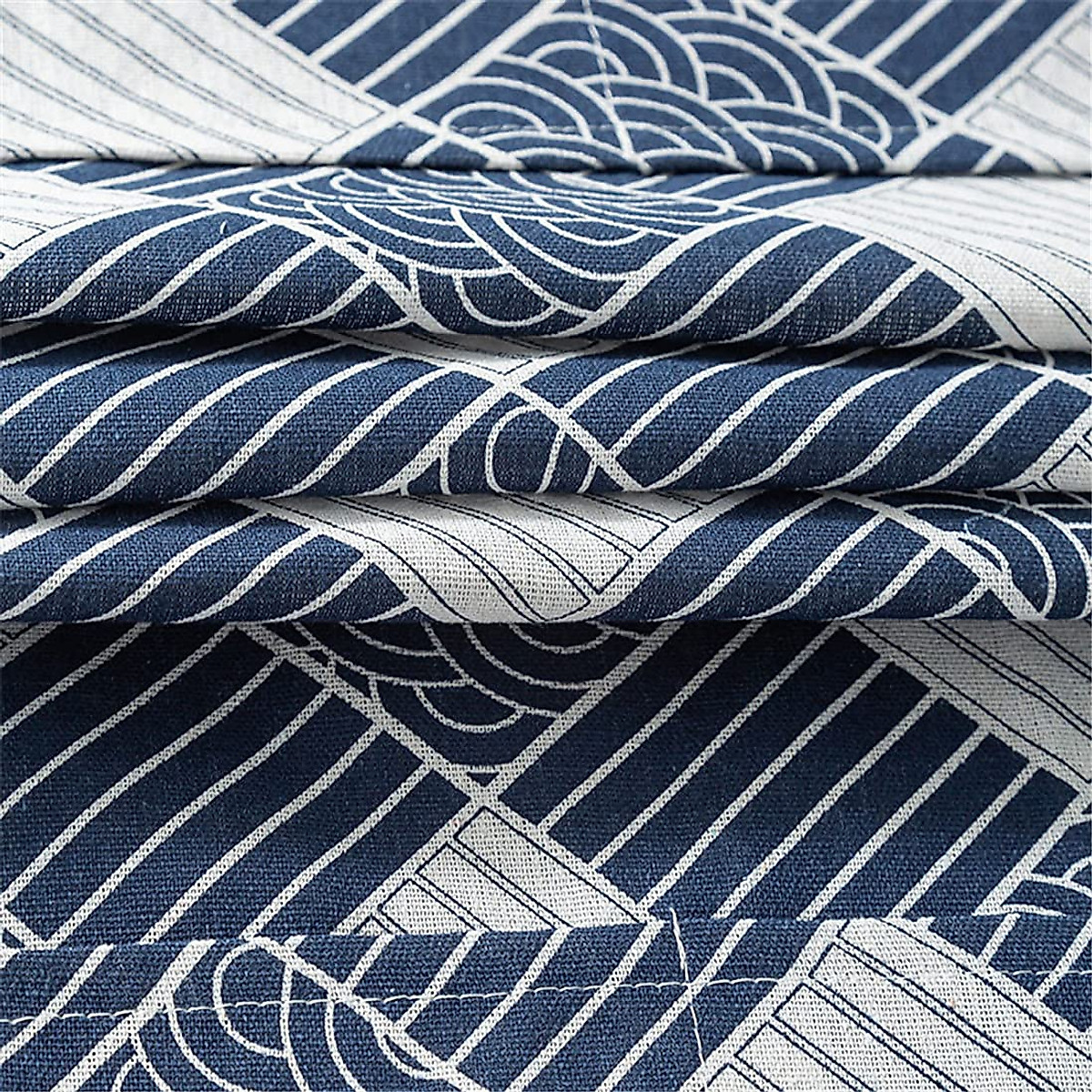 Mvchifay Washing Machine Cover Dustproof Cotton Fridge Cover Decorative Top Load Cover with Side Storage Pockets 54x23inches (Blue cube grids)