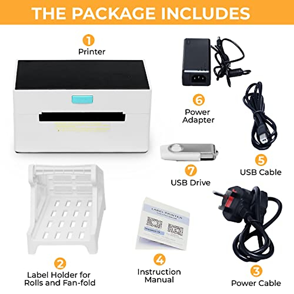 Shipping Label Printer, 160mm/s 4×6 Label Maker with Wireless for Business Home Packages Thermal Printer Supports Amazon, Ebay, Etsy, Shopify, UPS, FedEx, USPS and Many Others