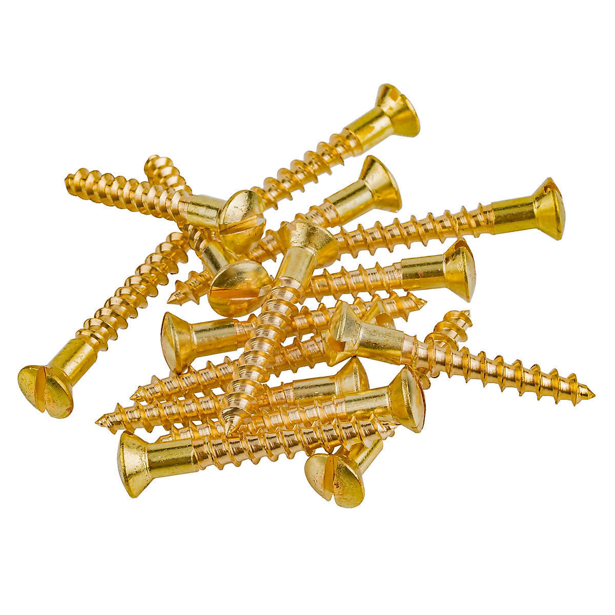 #5 x 5/8" Solid Brass Oval Countersunk Head Slot Drive Wood Screws | Pack of 25 | Self Tapping Screws for Wood Antique or Modern Furniture | OS1-B (25)