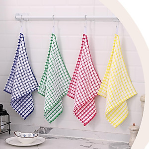 Kitinjoy Cotton 8 Pack Terry Kitchen Dish Cloths, 12 x 12 Inches Super Soft and Absorbent Dish Rags, Quick Drying Dish Towels for Washing Dishes, Mixed Color