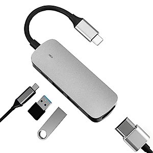 USB C Hub Multiport Adapter, 4 in 1 USB C Dongle Adapter for MacBook Pro, Type C Adapter Converting Device with HDMI, 2 Ports USB 3.0 2.0
