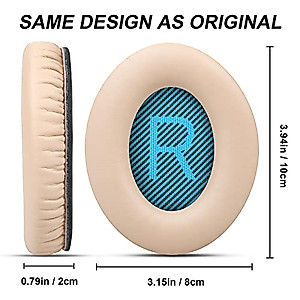 Gvoears Replacement Ear Pads for Bose QuietComfort 25 QC35 Headphones Cushions, Earpads for QC2/QC15/QC35II/Ae2/Ae2i/Ae2w/SoundLink1&2/SoundTrue1&2 Around-Ear Ear Cushions, Soft Protein Leather(Khaki)