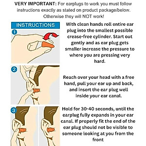 The Ear Buddy Premium Soft Foam Ear Plugs for Sleeping Noise Cancelling, Hearing Protection Earplugs for Shooting Range, Concerts, Work & Travel, Noise Reduction Rating 32 Decibels, 50 Pairs