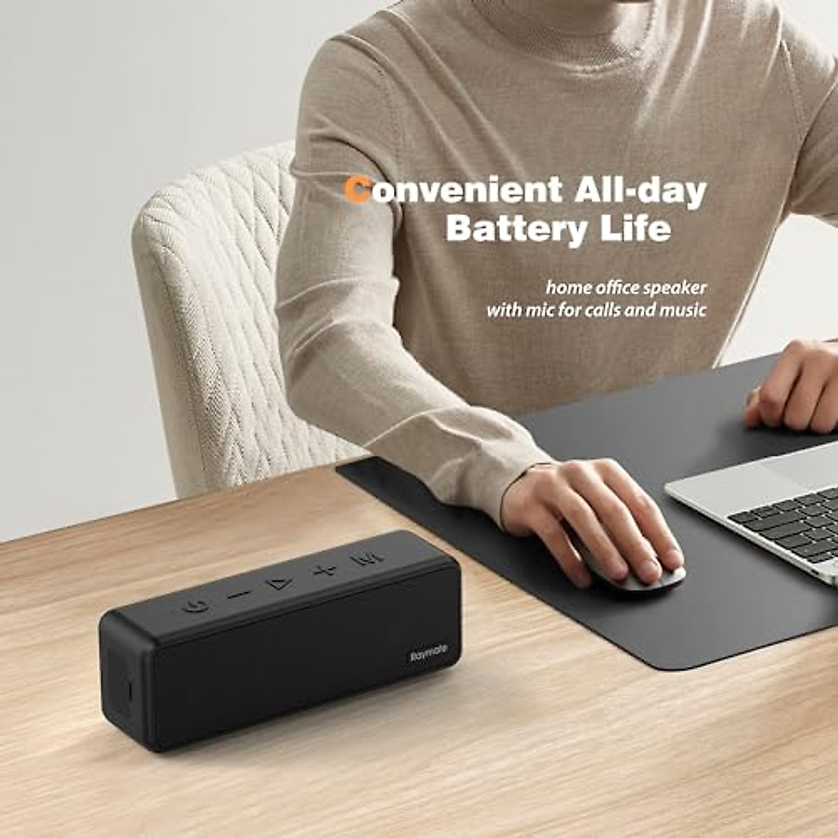 Raymate Bluetooth Speakers, 20W IPX7 Waterproof Speaker Wireless Bluetooth-V5.0, HiFi Stereo Sound, 1000mins Playtime, Portable Speaker for Outdoor