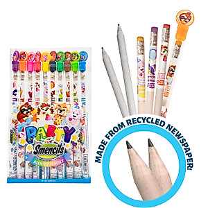 Party Smencils - Scented Graphite HB #2 Pencils made from Recycled Newspapers, 10 Count, Gifts for Kids, School Supplies