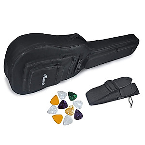 Faswin 41 Inch Acoustic Guitar Padded Gig Bag with 6 Pockets, Pick Sampler and Guitar Strap