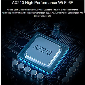 WiFi 6E AX210 NGW Wireless AX210 WiFi Card, AX210 NIC Wireless Module, Gigabit 2.4G/5G/6GHz Tri Band Wi-Fi 6E, 802.11AX Standard, Bluetooth 5.2,MU-MIMO, Support Linux, Windows 10/8.1/8/7, etc.