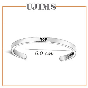 UJIMS Inspirational Quote Gift Mental Health Awareness Bracelet Semicolon Encouragement Jewelry for Depression Suicide Prevention (Semicolon Cuff Bracelet)