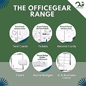 OfficeGear Shelf Edge Barcode Price Ticket Labels 21-up [25 Sheets - 525 Pack] 38x70mm Custom Printable A4 120gsm Card Micro-Perforated Non-Adhesive Merchandise Tag Includes Design Template