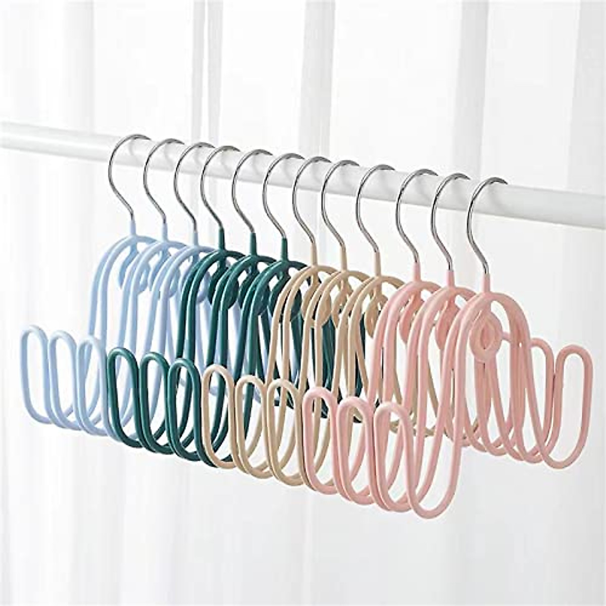 Breninabc 8pcs Shoes Hanging Drying Rack Space Saving Shoes Hangers,Double Hook Hanging Shoe Organizers,for Home Kitchen Storage Organization,Pink,8piece