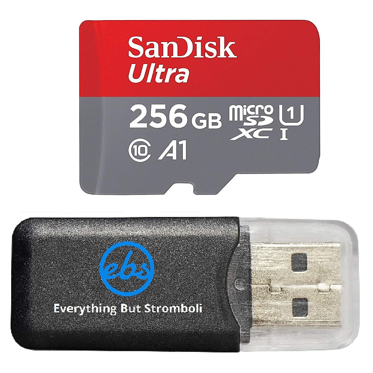 256GB SanDisk Ultra UHS-I Class 10 90mb/s MicroSDXC Memory Card works with Samsung Galaxy S8, S8 Plus, S8 Note, S7, S7 Edge, Cell Phones with Everything but Stromboli Memory Card Reader
