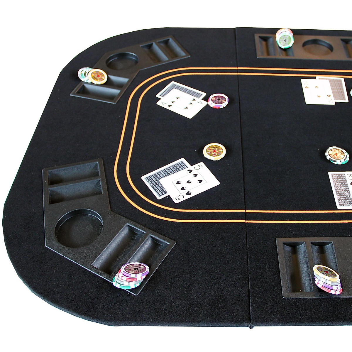 IDS 4-Fold 63" Poker Blackjack Table Top with Chips Trays