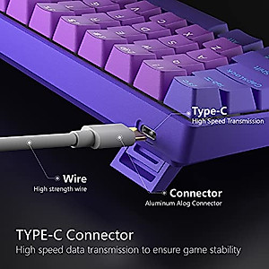 BOYI Wired 60% Mechanical Gaming Keyboard, Mini RGB Cherry MX Switch PBT Keycaps NKRO Programmable Type-C Keyboard for Gaming and Working (Queen Color,Cherry MX Red Switch)