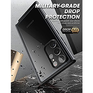 SUPCASE Edge XT Series Case for Samsung Galaxy S23 Ultra 5G (2023), Slim Frame Clear Protective Case with Built-in Screen Protector (Black)