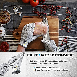Glove Station Ultra Durable Series Cut Resistant Gloves - Cutting Gloves for Chefs, BBQ and Cooking - Level 5 Protection, Food Grade Safe Cut - Grey, Medium Size