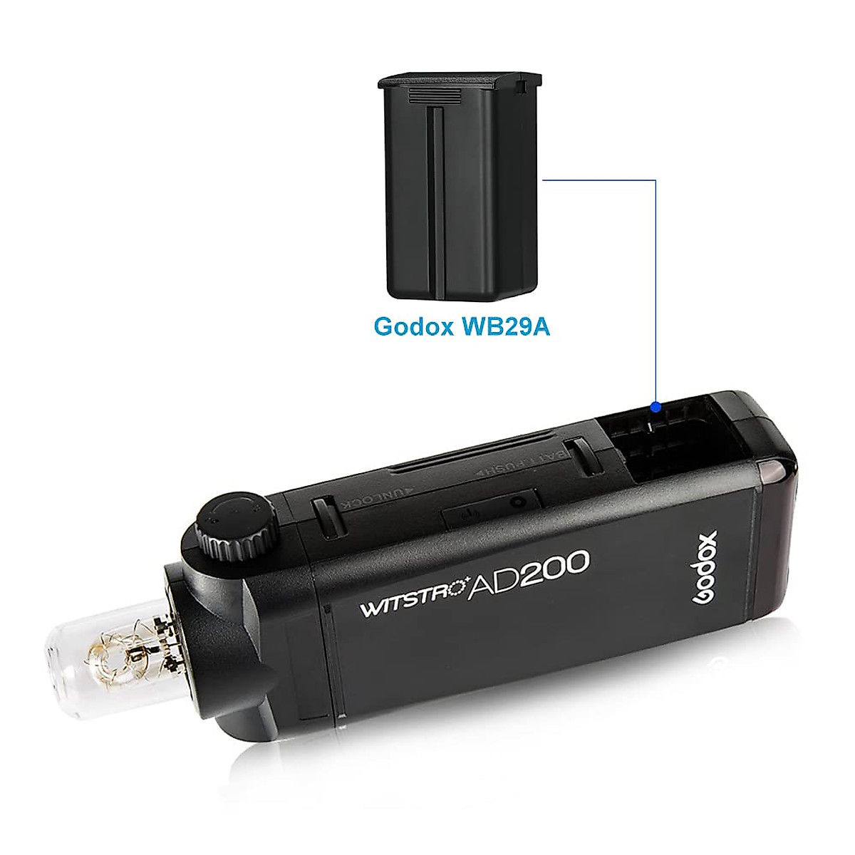 GODOX WB29A WB29B Lithium Battery Replacement for AD200 Pro AD200 AD300 Pro Strobe Flash, 14.4V 3000mAh Li-ion Battery Pack, No Need to Worry Energy Supply