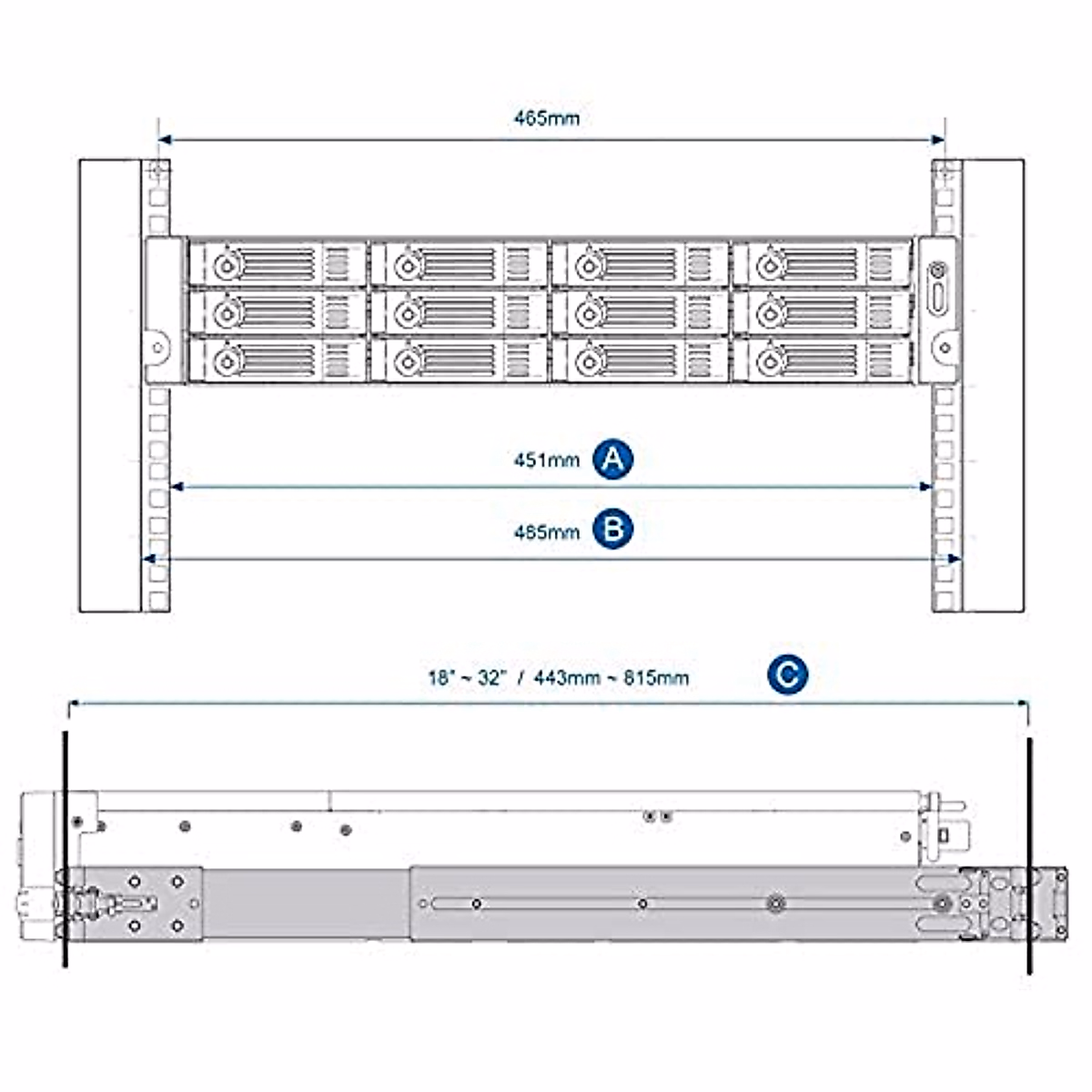QNAP Systems Mounting Rail Kit for Network Storage System RAIL-B02