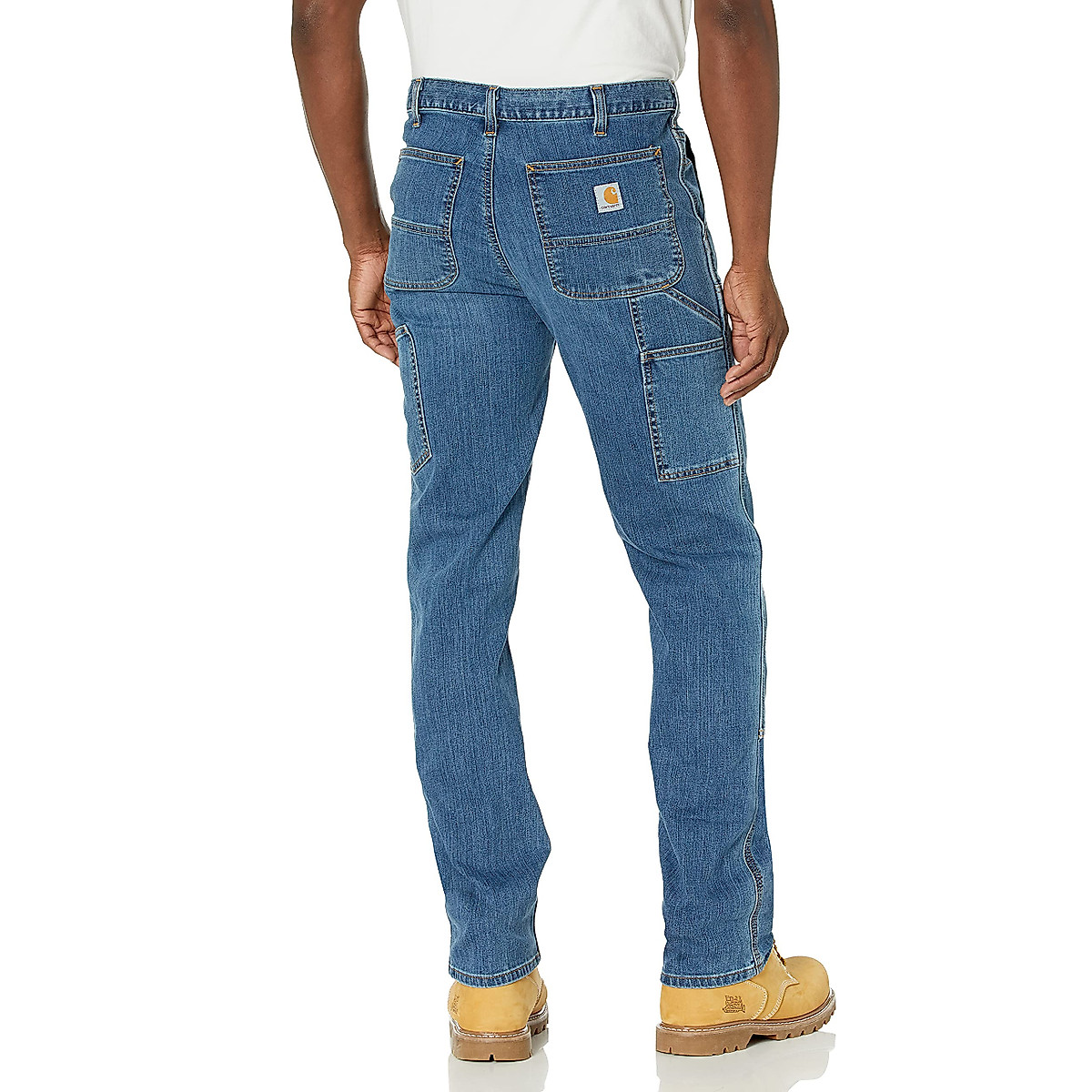 Carhartt Men's Rugged Flex Relaxed Fit Double-Front Utility Jean, Tahoe, 38 x 32