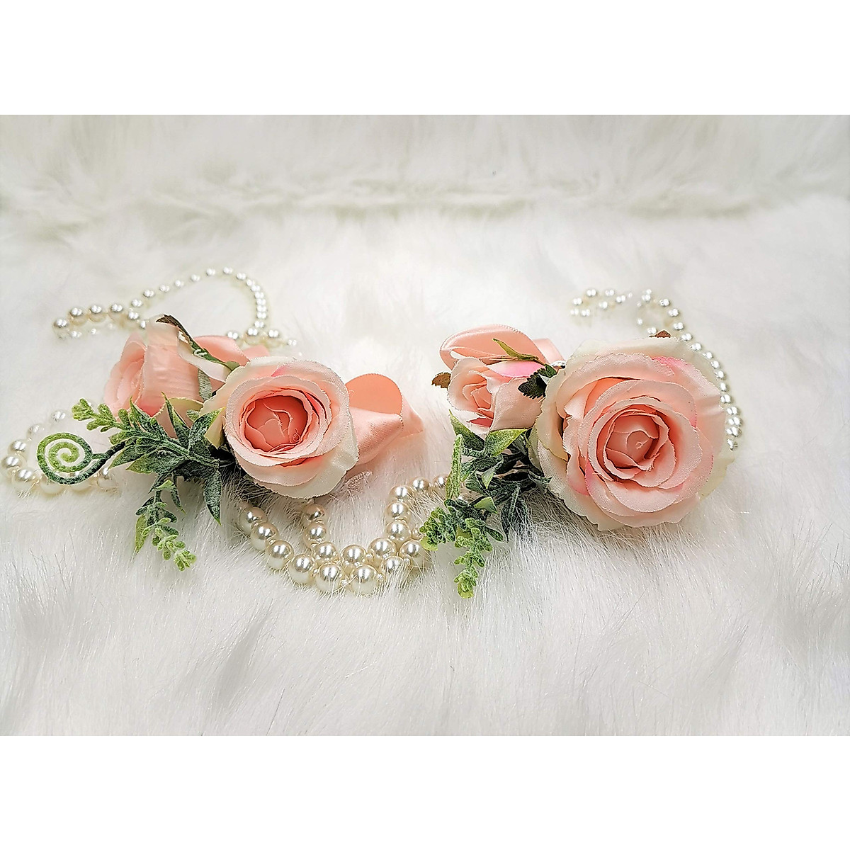 Abbie Home 10 inches Bride Bouquets - Artificial Wedding Flower Real Touch Blooming Rose Peony Holding Bouquet with Satin Ribbon Décor (Blush Pink)