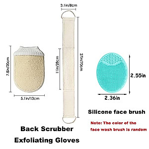 Spclsim Loofah Bath Sponge Shower Loofah Sponge Body Scrubber Exfoliator for Women and Men Exfoliating Luffa Bath Sponge for Body & Back, Back Scrubber for Shower