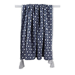 DII French Blue Diamond Lattice Throw, 50x60