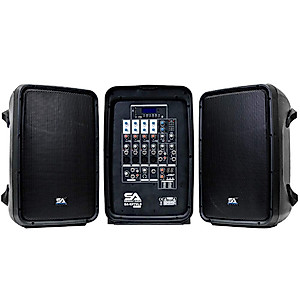 Seismic Audio - SA-KPTVL8 - Portable 8 Channel 500 Watt 8 Inch PA/DJ Speaker & Amplifier System with Bluetooth
