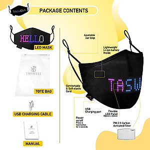 LED Smart Mask | Custom Mask with Bluetooth Mask Face Cover Talking Electric Mask | Digital Mask Christmas LED Mask | Customizable Halloween LED Bluetooth Mask | LED Bluetooth Electronic Mask