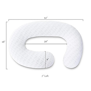 MALOUF Z Total Body C-Shape Pregnancy Wrap Around Ultra Supportive Sleeping Pillow, White