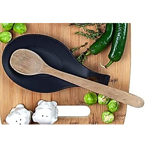 Food Grade Silicone Spoon/Utensil Rest, black