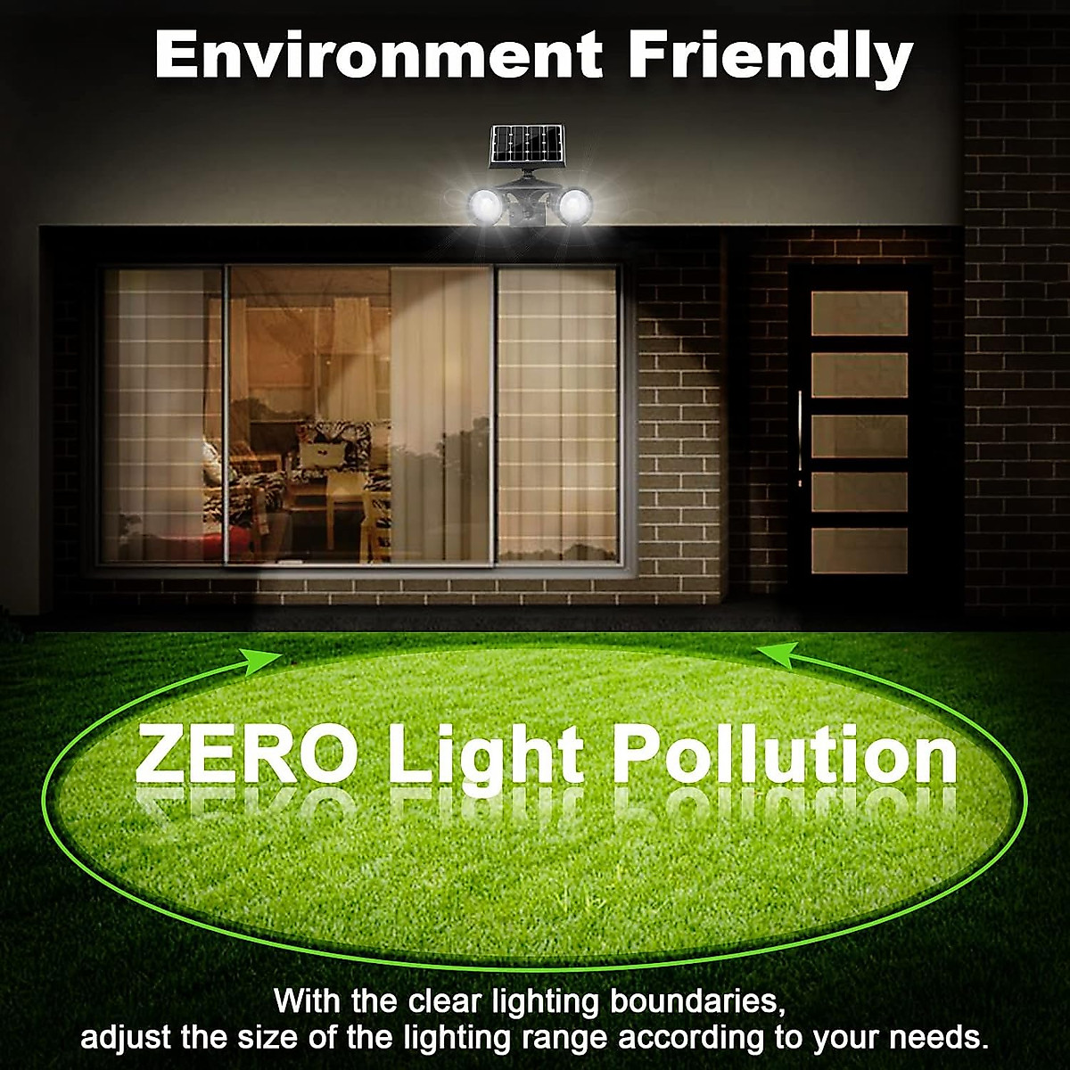 GUYULUX Always on Solar Spotlight Dusk to Dawn, Ultra Bright Patio Wall Light, 5000mAh Solar Focus Lights Outdoor, 210° Adjustable Solar Security Spot Lights Wall Mount&Stake Stand Waterproof, 1-Pack