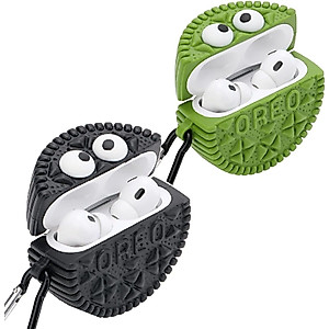 Sweet Body Cookie Man AirPod Case 3D Cartoon Funny Kawaii, Shockproof Protective Soft Silicone Case Skin Trendy Food Treat for AirPods 1&2, AirPods 3, and AirPods Pro (Airpod 3, Black) Pack of 1