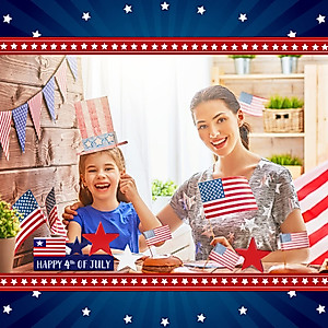 5 Pieces Independence Day Wooden Table Centerpieces Sign Patriotic Star Table Decoration Memorial Day Wooden Table Centerpieces Sign Independence Day Tray for 4th of July Party Table Desk Home Decor