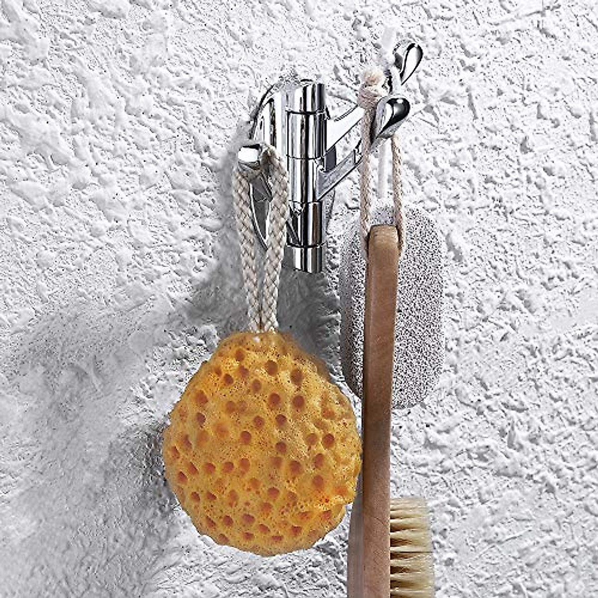 KES Solid Metal Swivel Hook Heavy Duty Folding Swing Arm Triple Coat Hook with Multi Three Foldable Arms Towel Clothes Hanger for Bathroom Kitchen Garage Wall Mount Polished Chrome, A5060