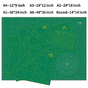 ArtAt Self Healing Cutting Mat: 48″x 36″ Green Double Sided PVC Non-Slip 5 Layers Craft Mat for Maximum Healing - Great for Sewing & Quilting & Scrapbooking and Craft & Art Projects