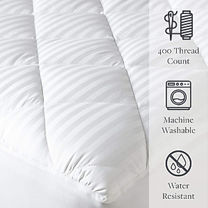 Westin Mattress Pad - Plush Quilted Mattress Topper with Deep Fitted Sides - King (78" x 80" x 18")