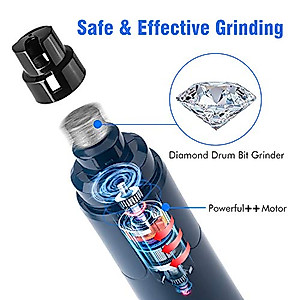 Casfuy Dog Nail Grinder with LED Light - Upgraded 2-Speed Electric Pet Nail Trimmer Powerful Painless Paws Grooming & Smoothing for Small Medium Large Dogs & Cats (Dark Blue)