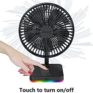 Hiree Personal USB Desk Fan with LED Lights, Quiet Air Circulator Table Fan with 1 USB Charging Port - Suitable for Home, Bedroom, Office