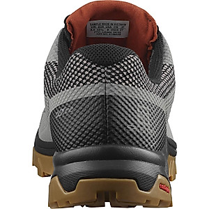 Salomon Outline Gore-TEX Hiking Shoes for Men, Frost Gray/Black/Burnt Brick, 7