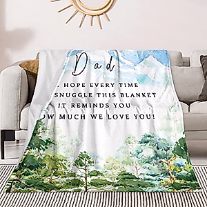 Dad Blanket Gifts from Daughter, Blankets for Dad from Son, Birthday Gifts for Dad, Flannel Soft Fleece Bed Blanket 50x60in