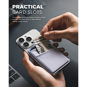 VULKIT Phone Card Holder Slim Elastic Adhesive Phone Wallet Credit Card Sleeves Sticker for Back of Smartphone(Lilac)