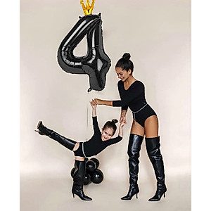 Black 5 Balloon, 40 Inch Number Balloon, Black and Gold Party Supplies, 5th Birthday Balloon Decorations, 5 15 25 35 50 Number Balloons, Number 5 Balloon