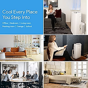 SereneLife SLPAC14 SLPAC Portable Air Conditioner Compact Home AC Cooling Unit with Built-in Dehumidifier & Fan Modes, Quiet Operation, Includes Window Mount Kit, 14,000 BTU, White