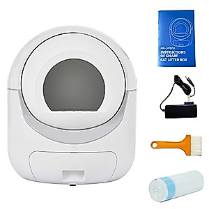 Self Cleaning Cat Litter Box, Automatic cat Litter Box with APP Control for Multiple Cats and All Kinds of cat Litter, White