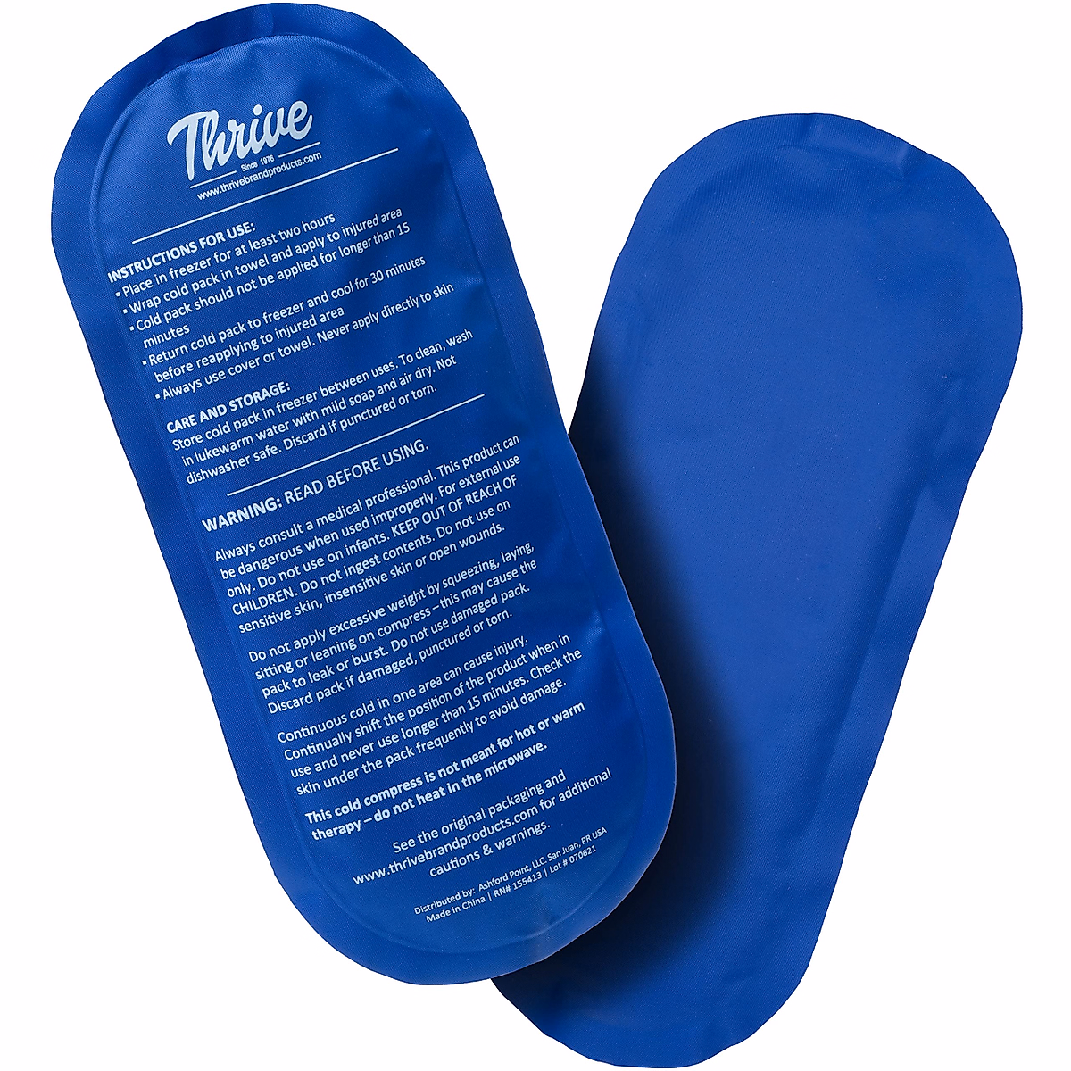 Thrive Reusable Gel Ice Packs for Injuries, Set of 2 – FSA HSA Approved Cold Compress for Knee, Shoulder, Ankle, Wrist, Neck, and Back Pain Relief – Soft & Flexible - Ice Pack