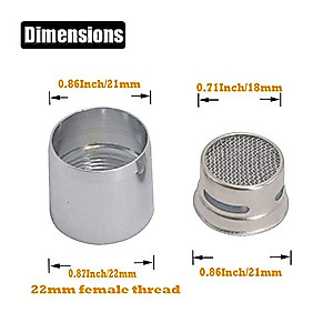 Kitchen Faucet Aerator,22mm /0.87 Inch Female Threaded Brass Housing Aerator with Plumber's Tape, Polished Chrome, 4 Pack