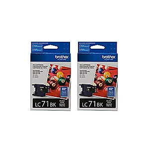 Brother LC71BK Ink Cartridge (Black, 2-Pack) in Retail Packaging