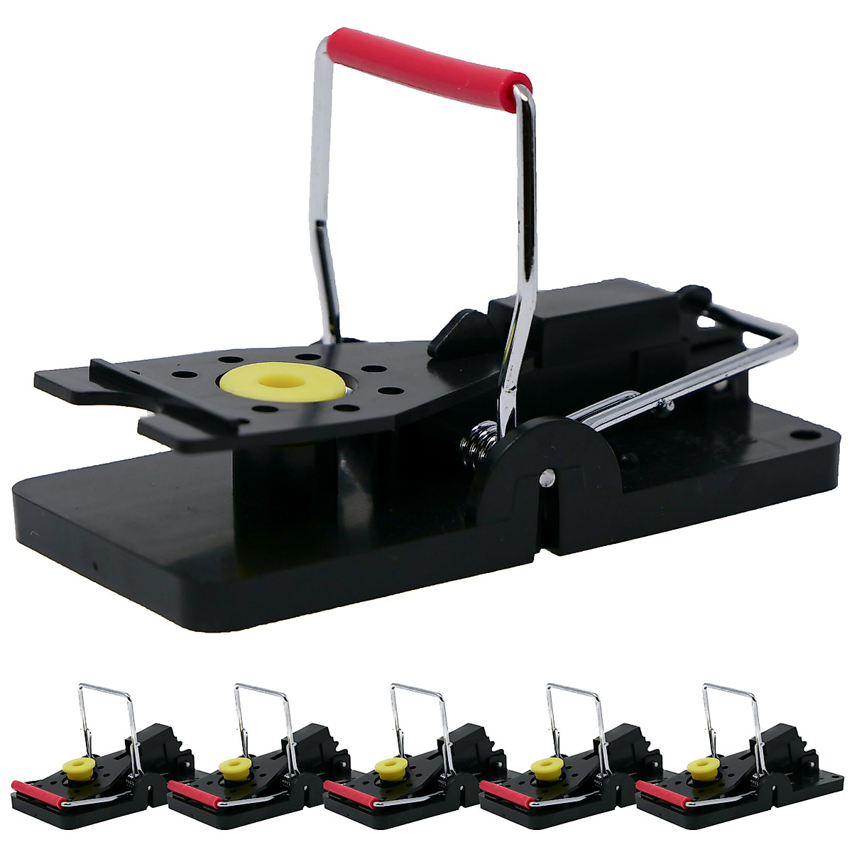 Catchmaster Predator Snap Mouse Trap 6Pk, Humane Mouse Traps Indoor for Home, Reusable Rodent Killer with Attractant, House Critter Catcher with Mouse Bait, Pet Safe Pest Control for Garage & Basement