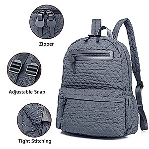 Hsitandy Quilted Backpack Purse for Women Waterproof 13 Inch Girls Lightweight Travel Casual Daypack Ladies Campus Backpack School Book Bag Designer Backpack